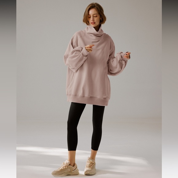 Nap | Sweaters | Nap Boxy Turtleneck Sweatshirt In Pearl Blush | Poshmark